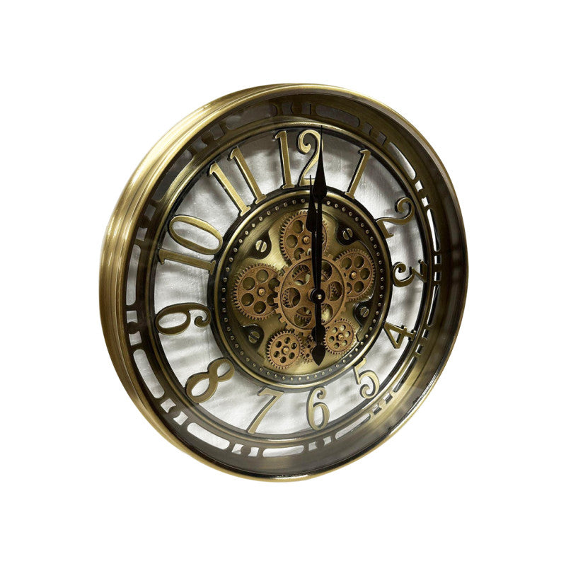 Moving Cog Clock I Gilt Metal I Industrial I – Decorexi A World of ...