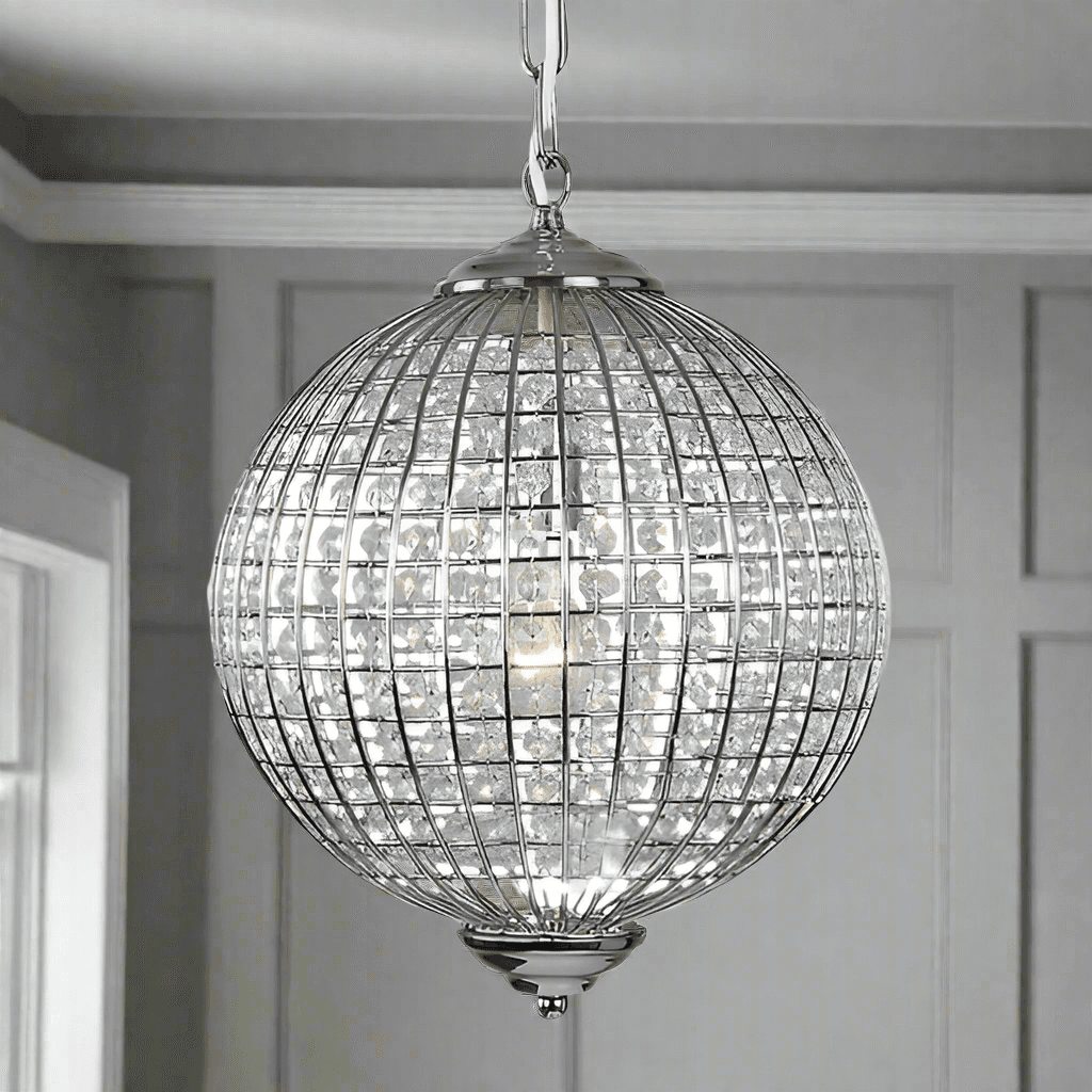 Crystal Chrome Globe Chandelier – Elegant Ceiling Light | Decorexi – Decorexi A World of Interiors