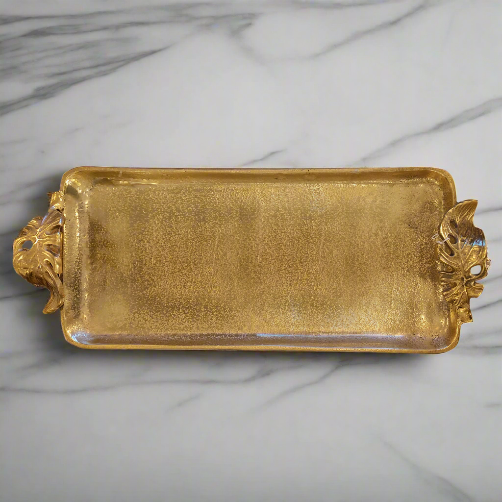 Gold Aluminium Tray | Long Tray | Ornate Style | Entrance Hall Tray ...