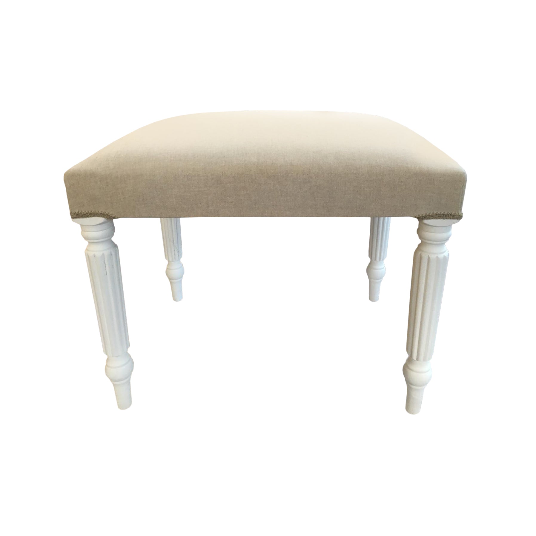 Dressing Room Stool ELEGANT Dressing Table Stool, White Cushioned